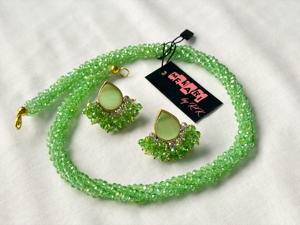 Mint Green Mala Set – Mekari By Rk | Heritage Jewels