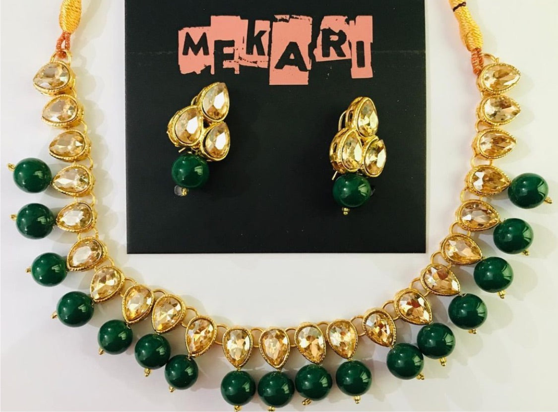 SINGLE LINE KUNDAN SET – Mekari By Rk | Heritage Jewels